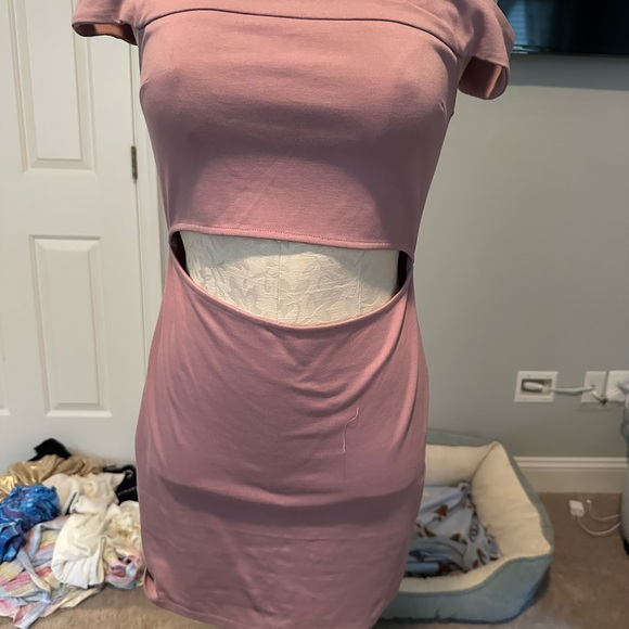 silence + noise | Dresses | Silence Noise Pink Offshoulder Bodycon Mini ...